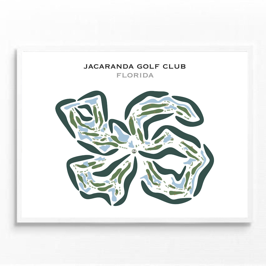 Jacaranda Golf Club, Florida | Golf Course Map, Golf Map, Golfer Gift ...