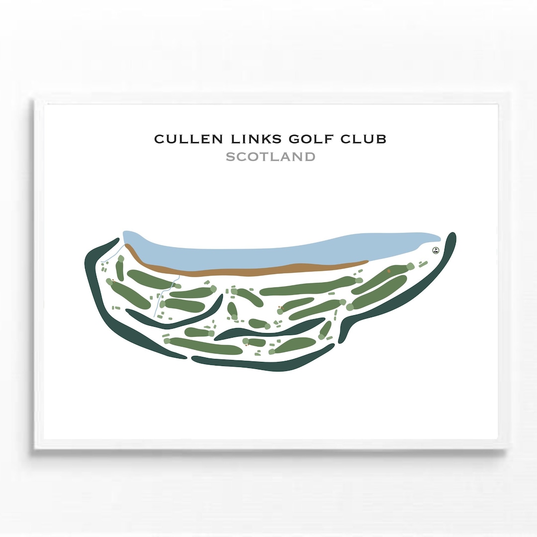 Cullen Links Golf Club, Scotland | Golf Course Map, Decor, Golfer Gift ...