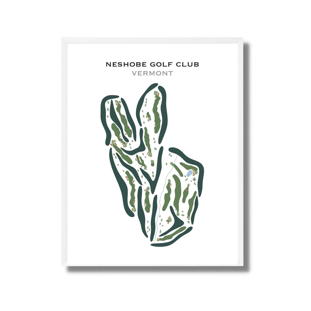 Neshobe Golf Club, Vermont | Golf Course Map, Golf Map, Golfer Gift for ...