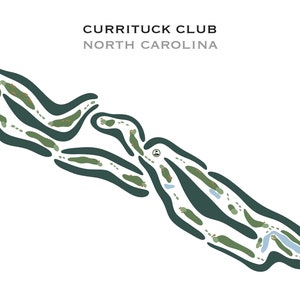 Currituck Club North Carolina Golf Course Map Golf Wall - Etsy