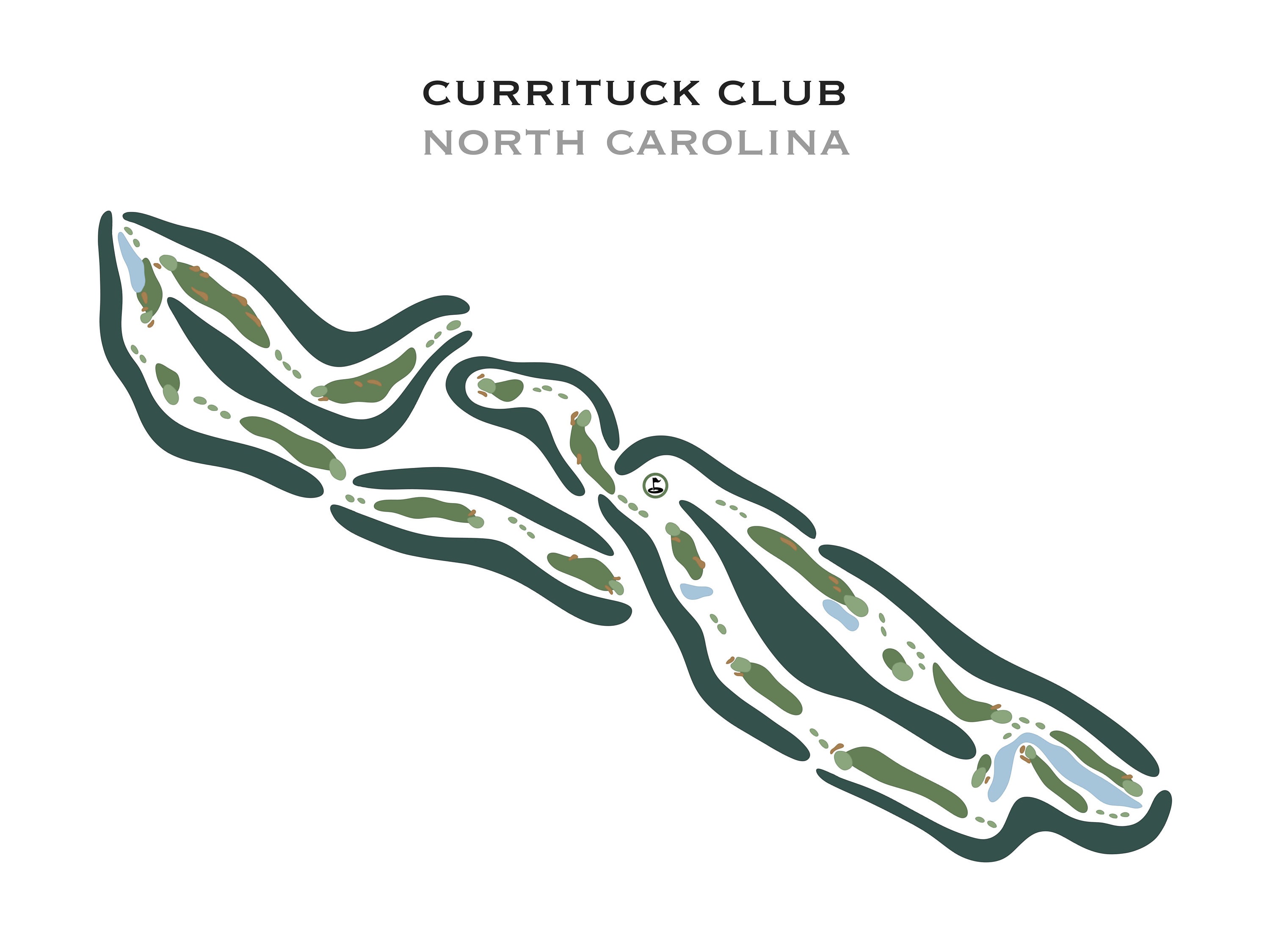 Currituck Club North Carolina Golf Course Map Golf Wall - Etsy