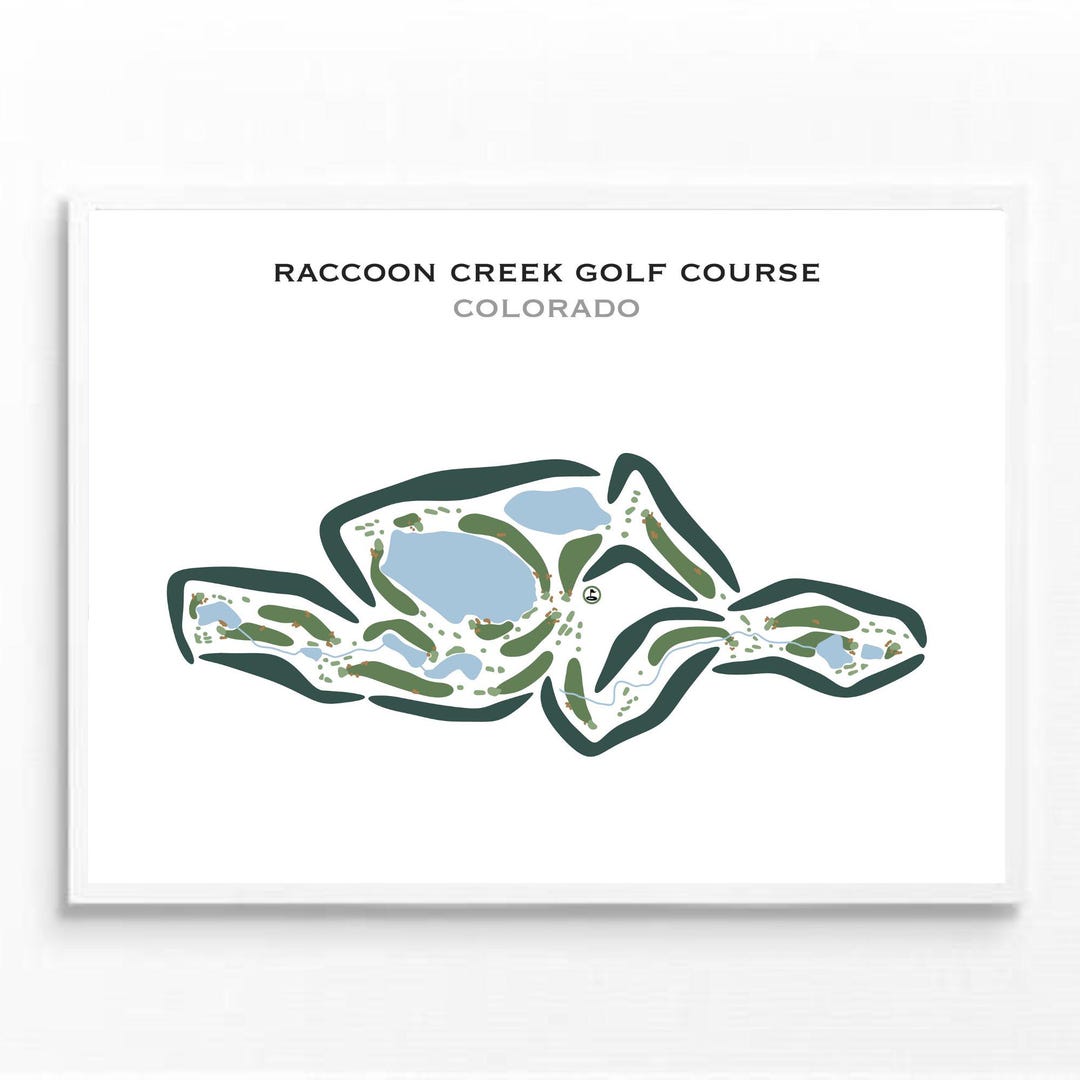 Raccoon Creek Golf Course, CO Golf Course Map Wall Art, Golf Map Canvas ...