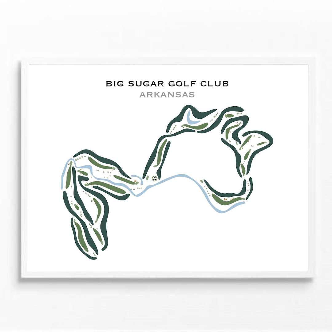 Big Sugar Golf Club, Arkansas, Golf Course Map, Valentines Gift for Him ...