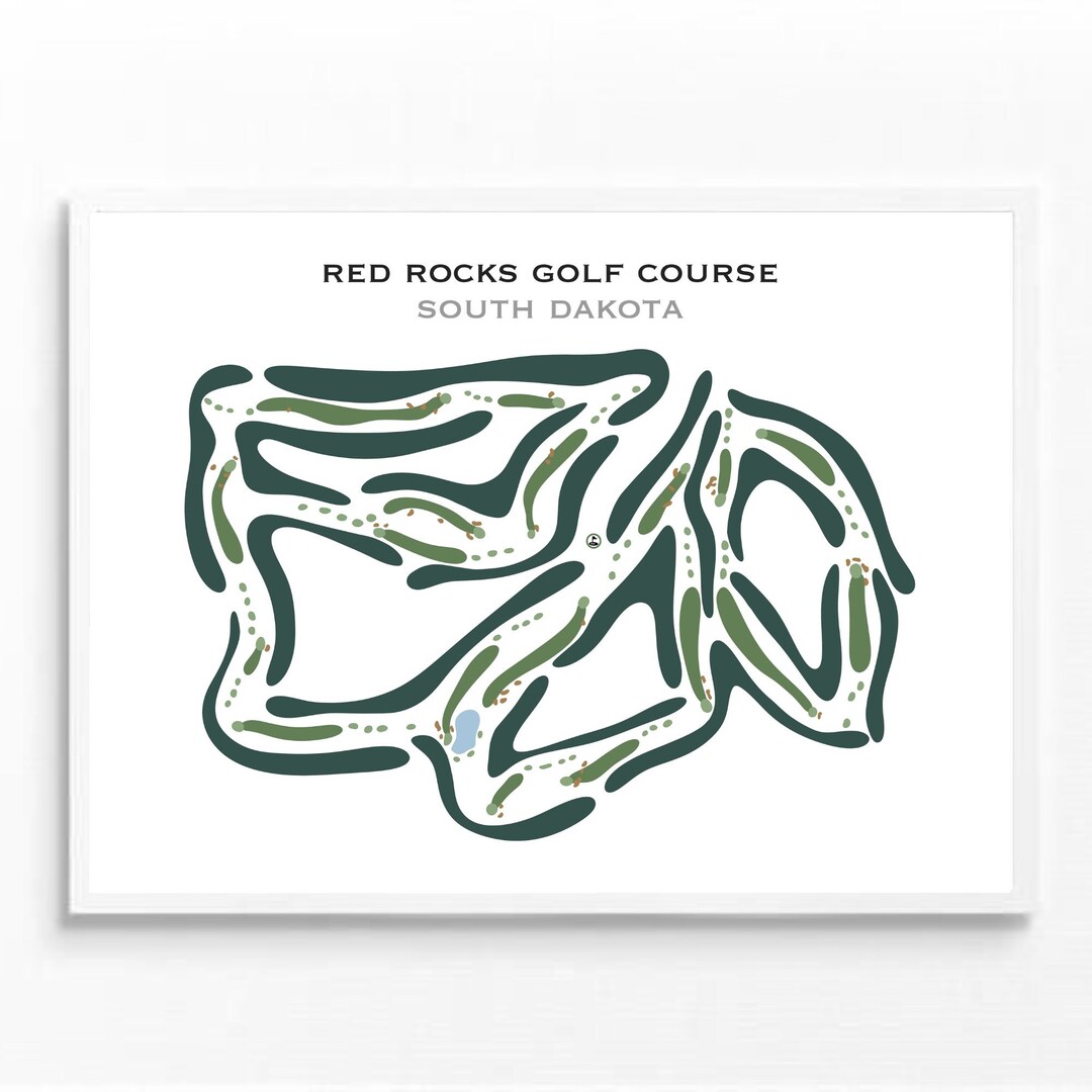Red Rocks Golf Course, SD Golf Course Map Wall Art, Golf Map Art Poster ...