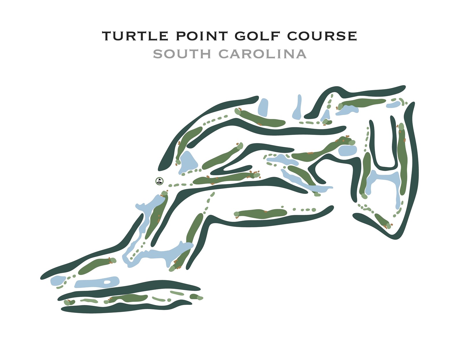 Turtle Point Golf Course SC Golf Course Map Golf Gift - Etsy