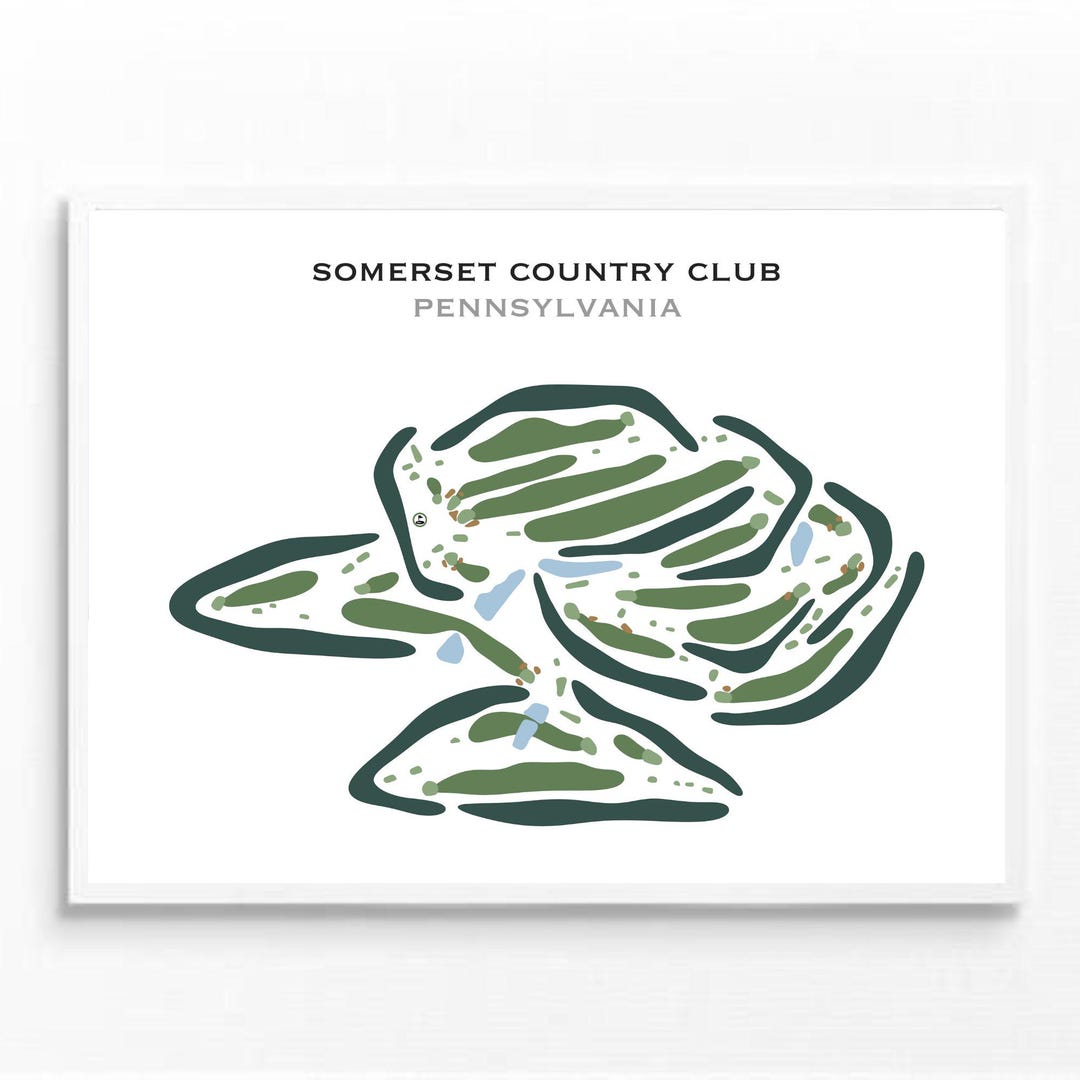 Somerset Country Club, PA | Golf Course Map, Golf Map, Golfer Gift for ...