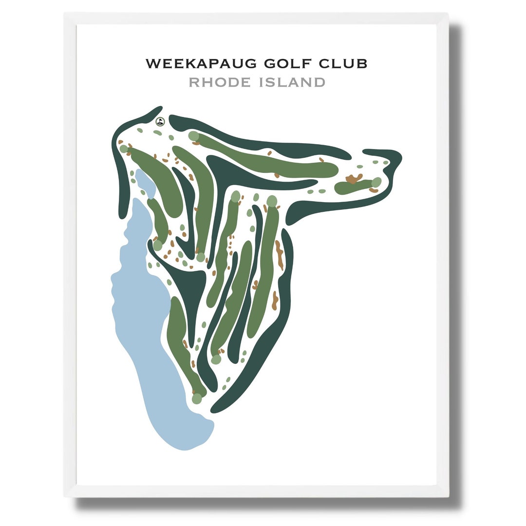 Weekapaug Golf Club RI Golf Course Map Home Decor Golfer - Etsy