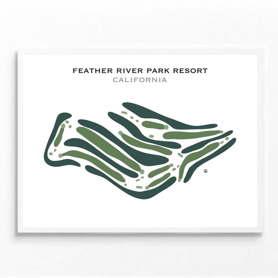 Feather River Park Resort, CA Golf Course Map Canvas, Golf Map Wall Art ...