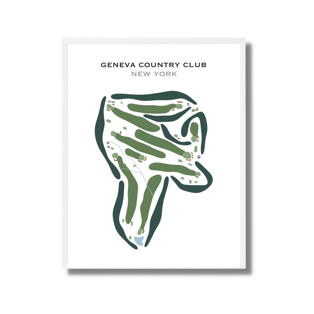 Geneva Country Club, NY | Golf Course Map, Golf Map, Golfer Gift for ...