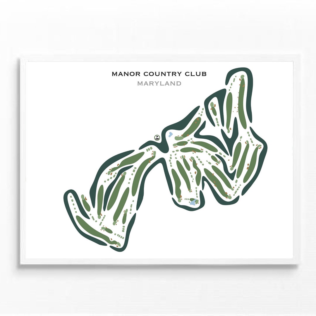 Manor Country Club, Maryland Golf Course Map, Home Decor, Golfer Gift ...