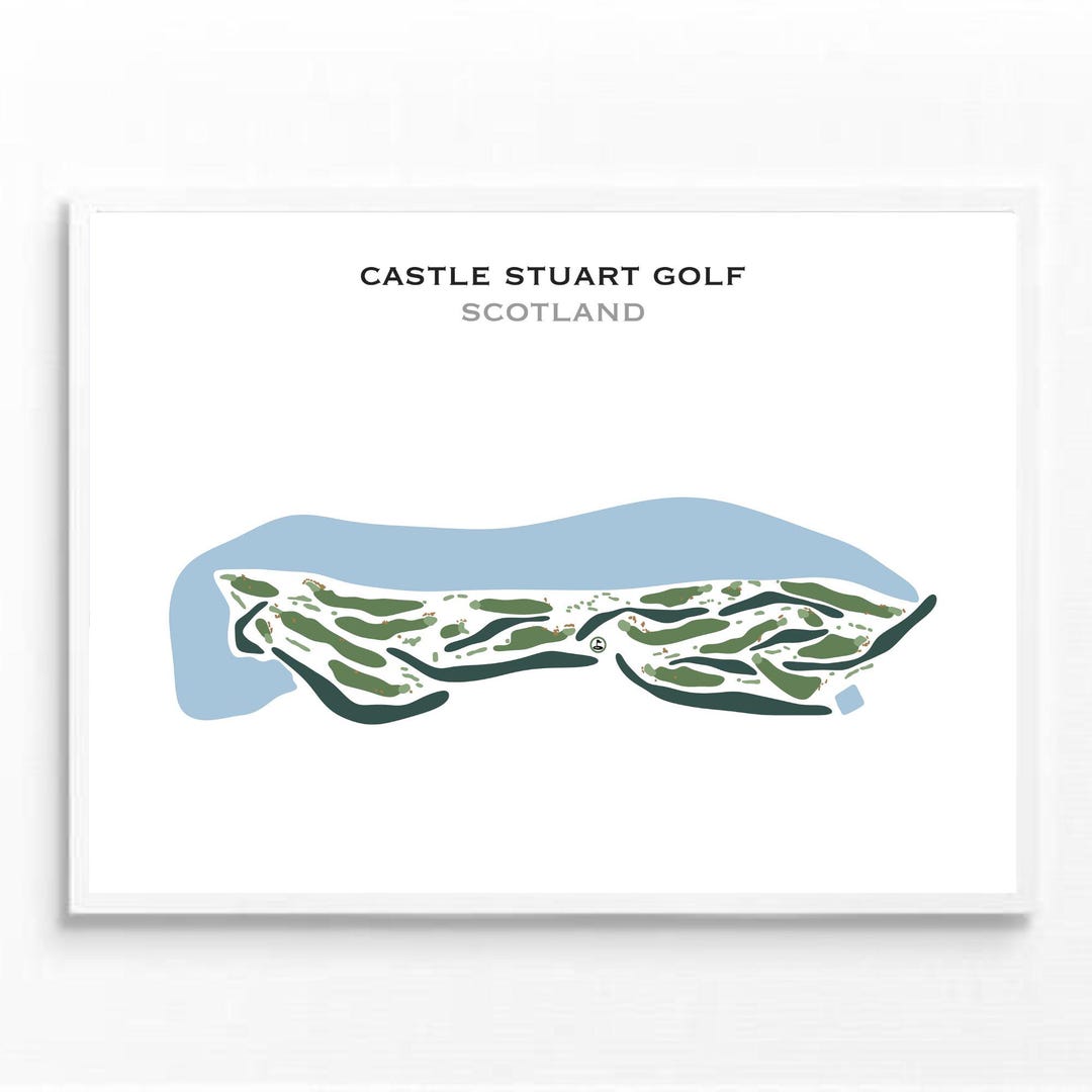 Castle Stuart Golf, Scotland Golf Course Map Wall Art, Golf Map Canvas ...