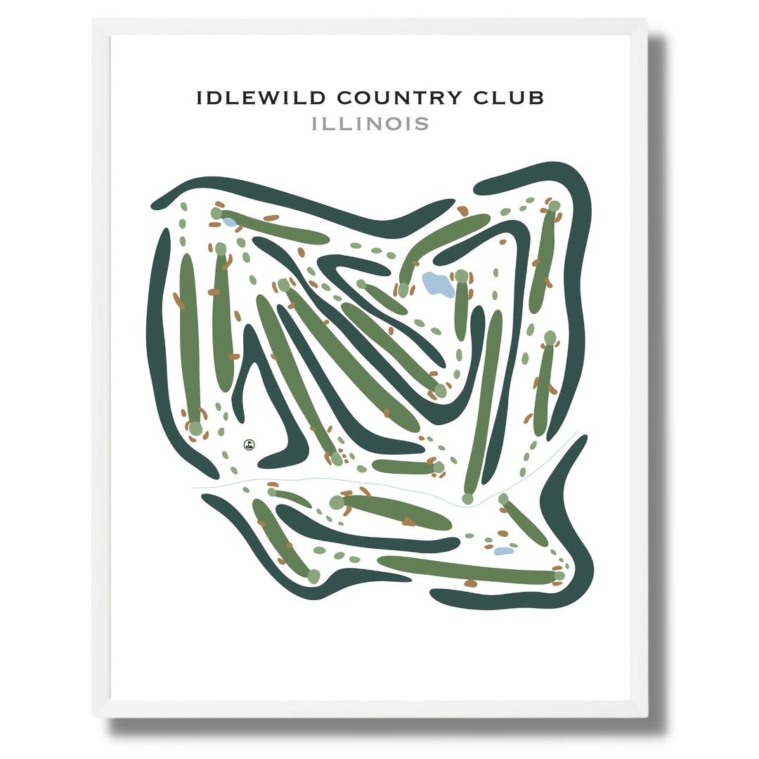 Idlewild Country Club IL Golf Course Map Home Decor - Etsy