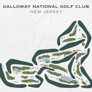 Galloway National Golf Club, NJ Golf Course Map Wall Art, Golfer Lover ...
