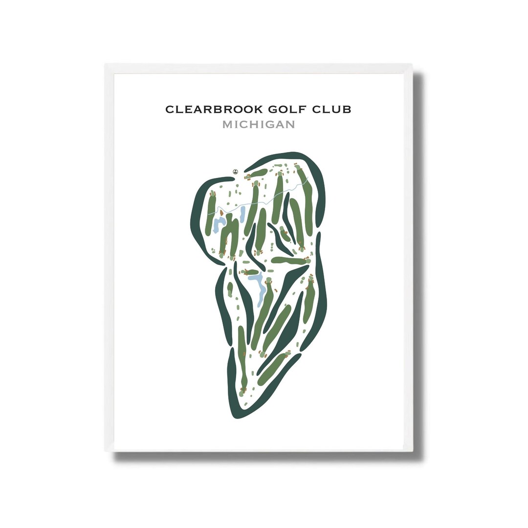 Clearbrook Golf Club, MI | Golf Course Map, Golf Map, Golfer Gift for ...