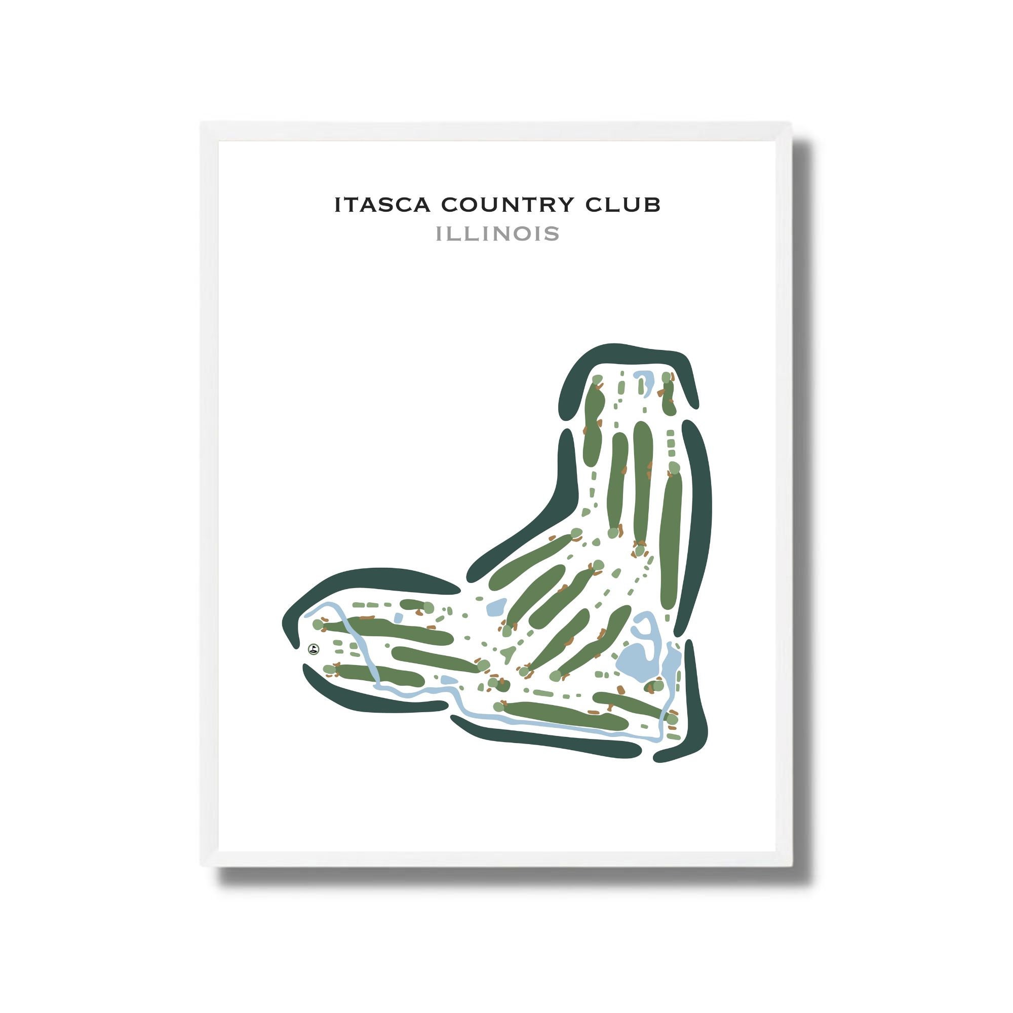 Itasca Country Club IL Golf Course Map Home Decor Golfer - Etsy