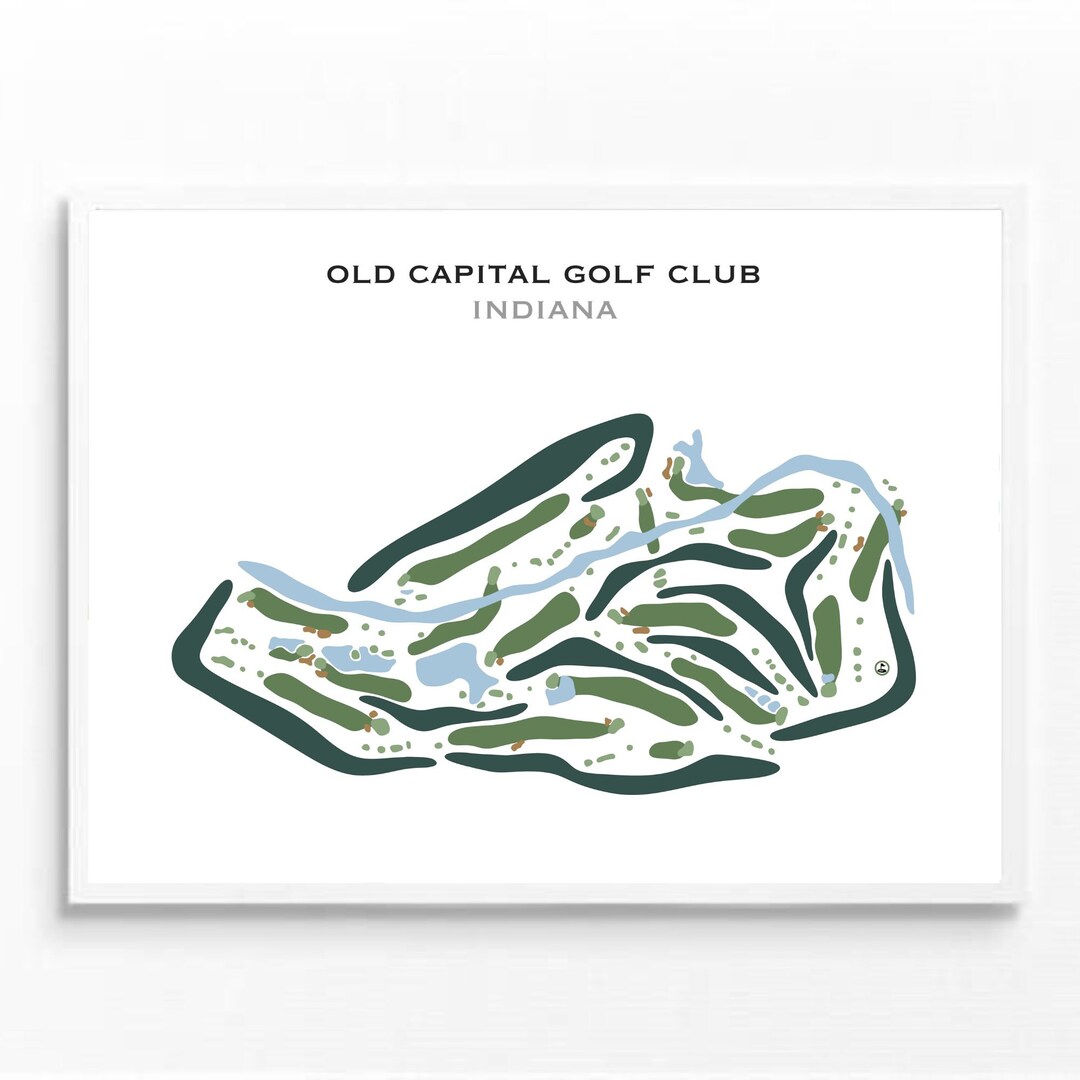 Old Capital Golf Club, IN Golf Course Map Wall Art, Golf Map Poster ...