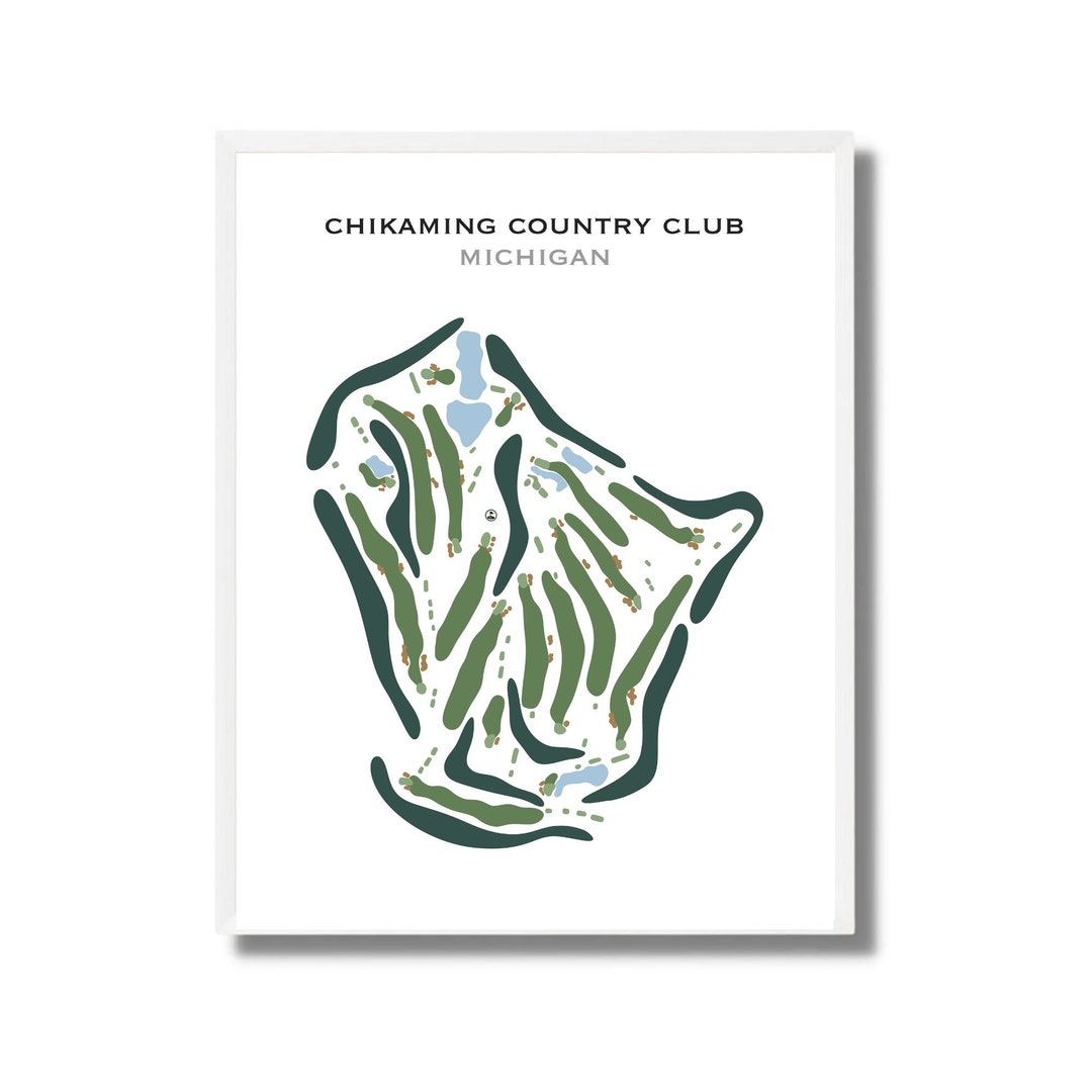 Chikaming Country Club, MI Golf Course Map, Home Decor, Golfer Gift for ...