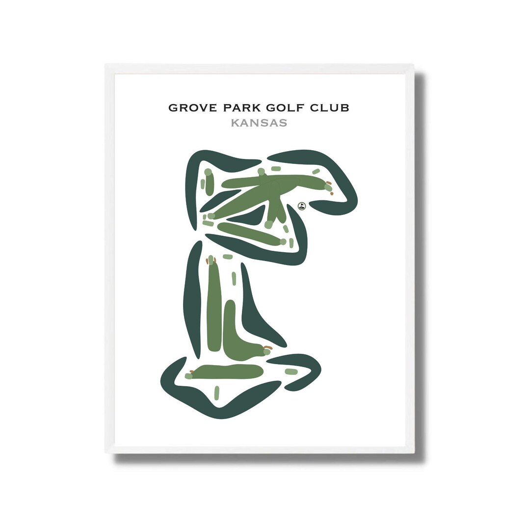 Grove Park Golf Club, Kansas Golf Course Map Canvas, Golf Map Wall Art ...
