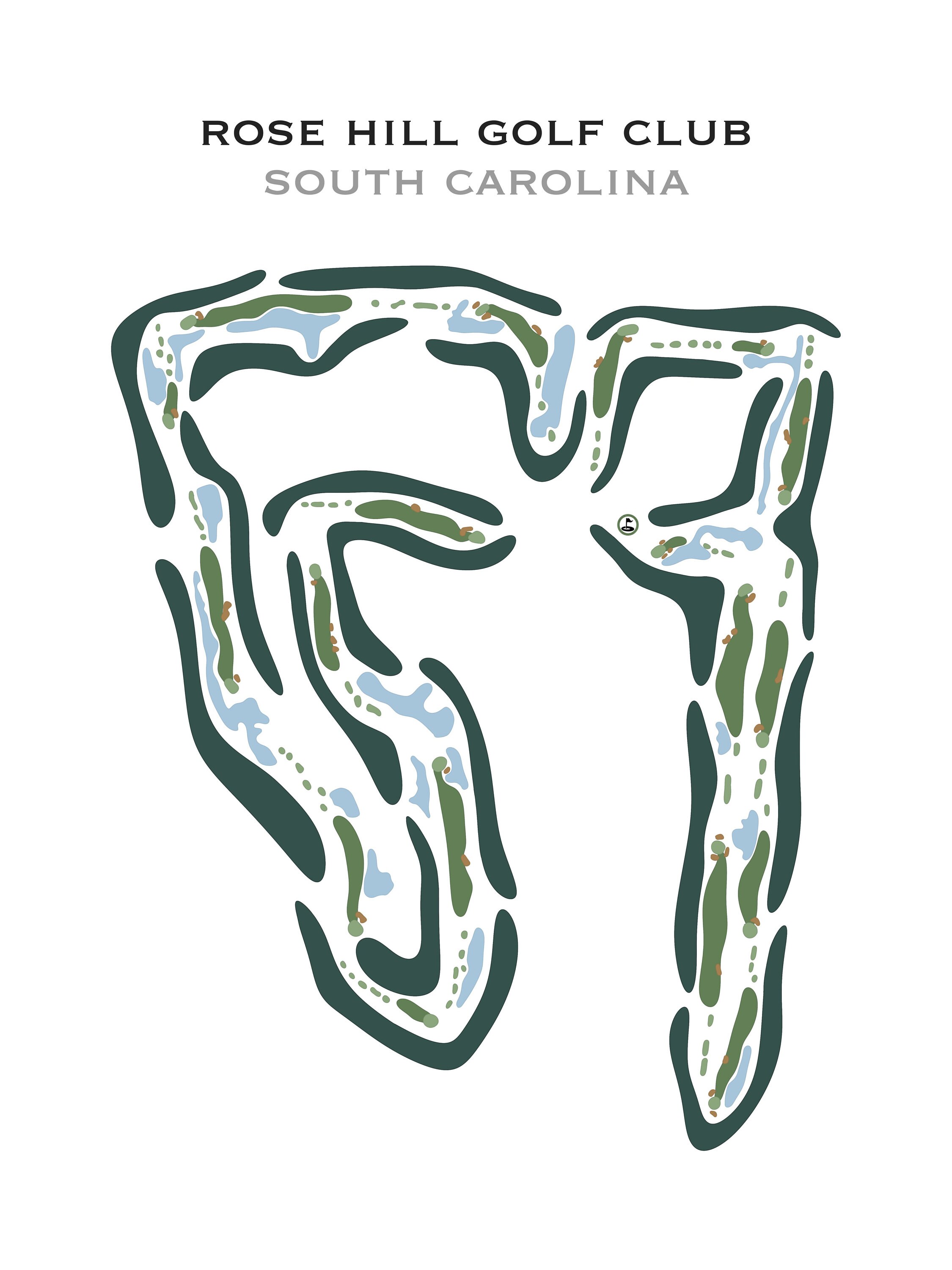 Rose Hill Golf Club, SC Golf Course Map, Home Decor, Golfer Gift for ...