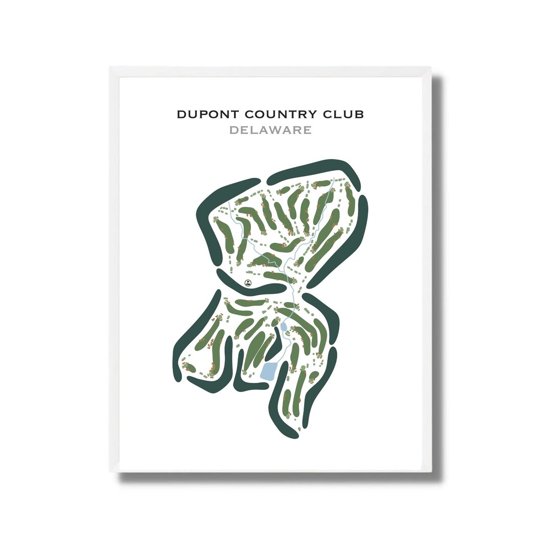 Dupont Country Club, DE Golf Course Map, Home Decor, Golfer Gift for ...