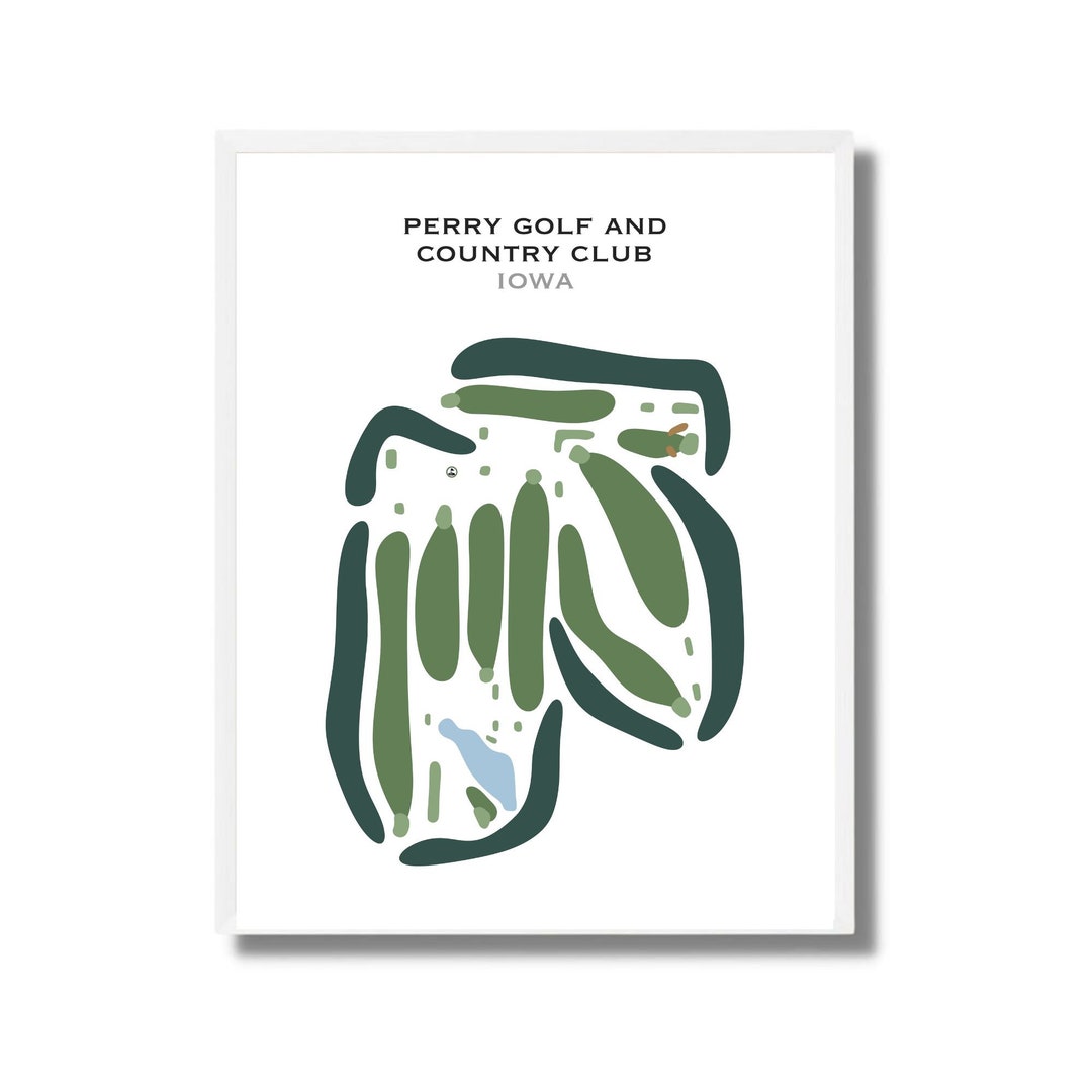 Perry Golf & Country Club, IA | Golf Course Map, Golf Map, Golfer Gift ...