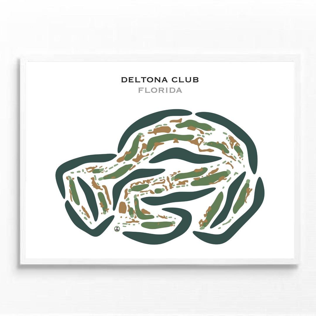 Deltona Club, Florida Golf Course Map Canvas, Golf Map Wall Art, Golf ...