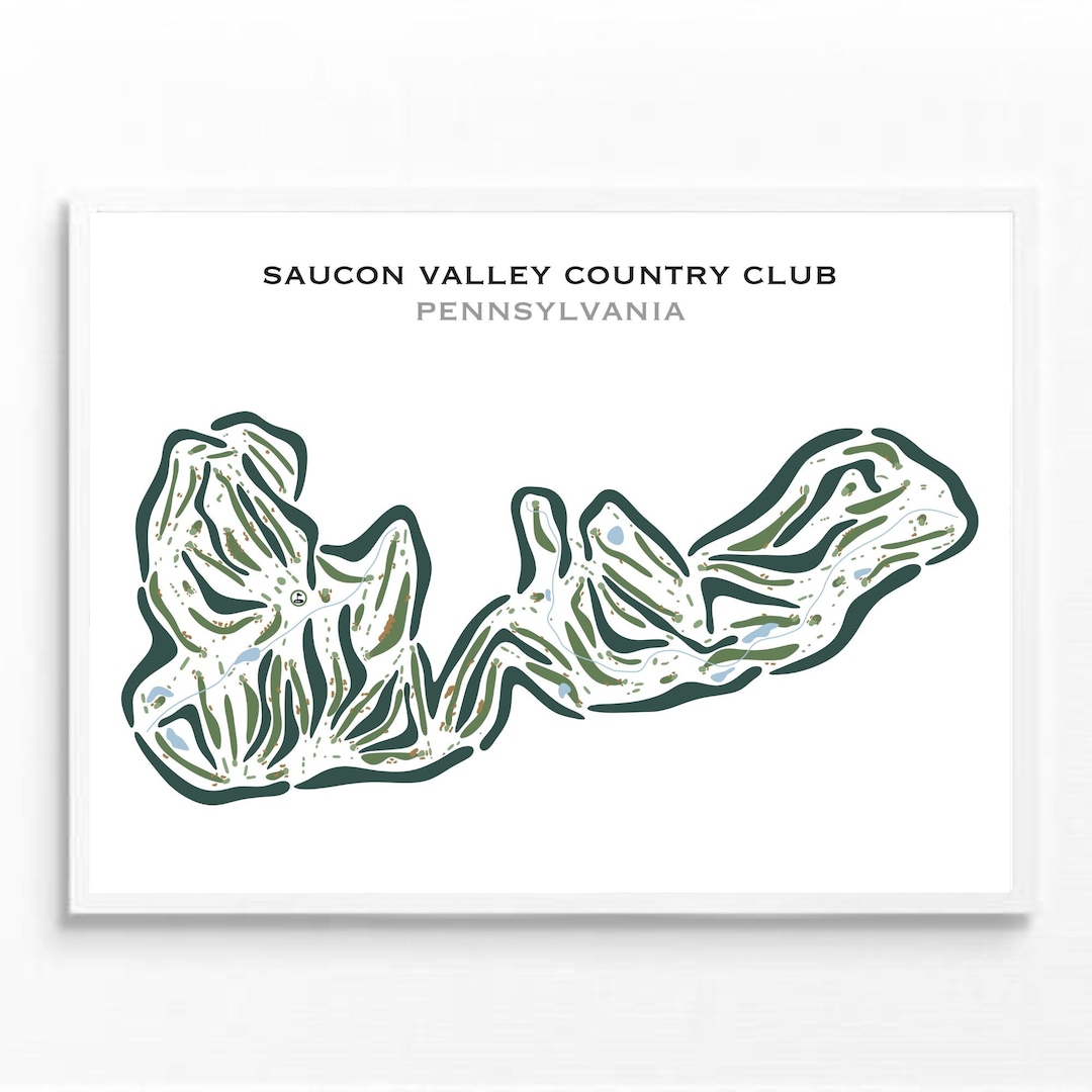 Saucon Valley Country Club, Pennsylvania, Golf Map Print, Anniversary ...