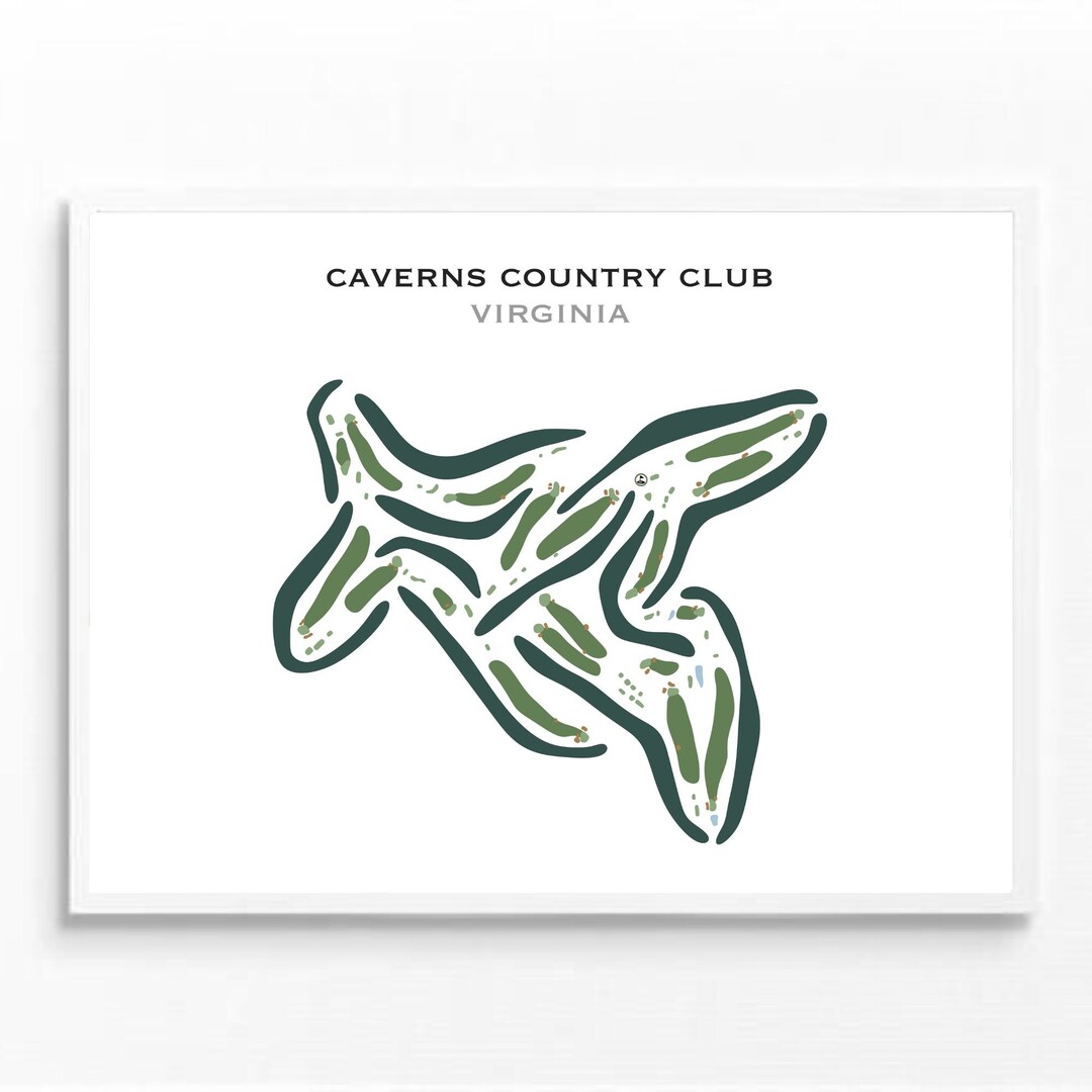Caverns Country Club, VA | Golf Course Map, Golf Map, Golfer Gift for ...