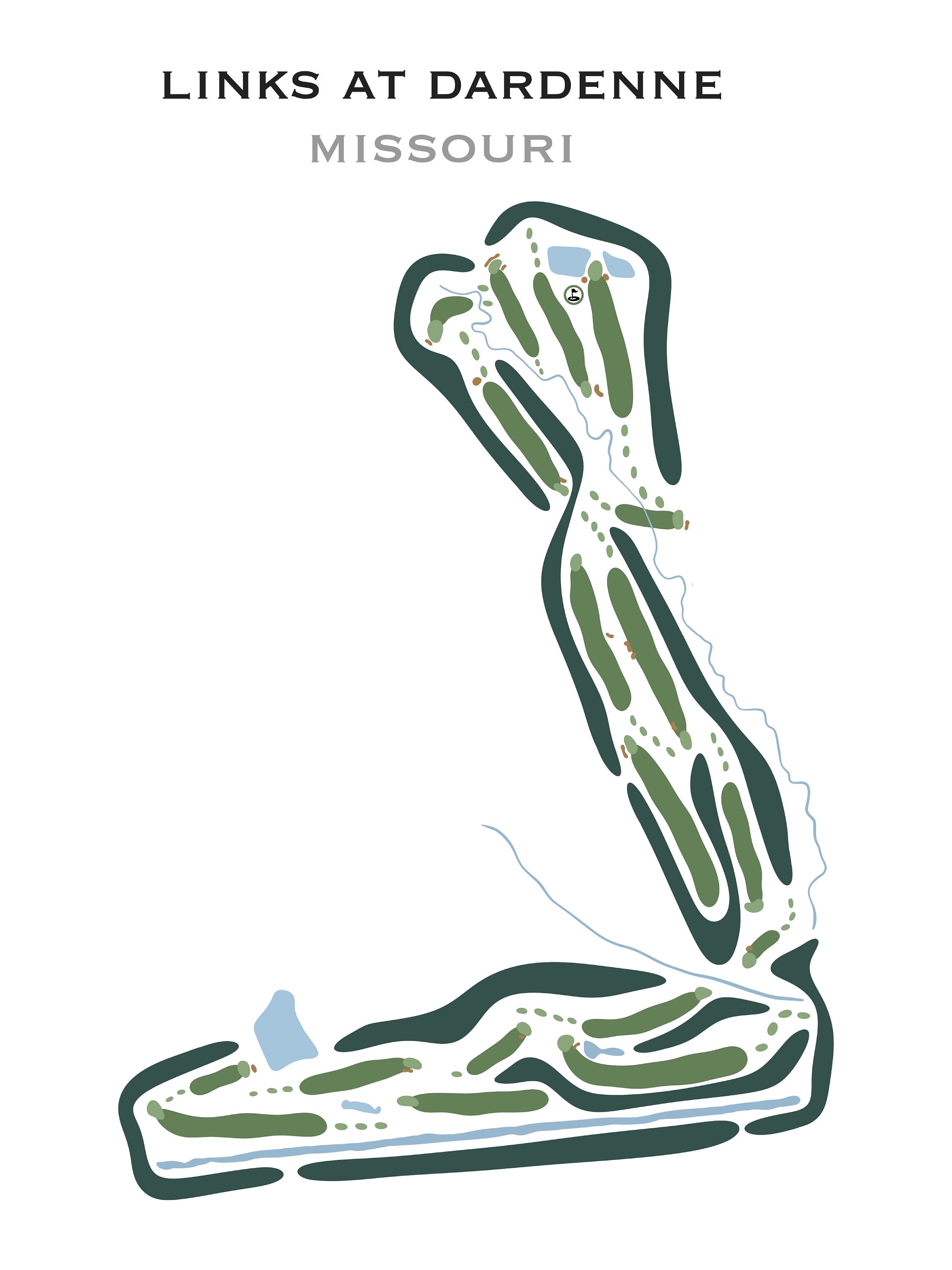 Links at Dardenne, MO Golf Course Map, Home Decor, Golfer Gift for Him ...