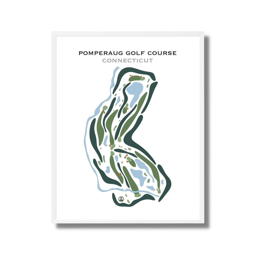 Pomperaug Golf Course, CT | Golf Course Map, Golf Map, Golfer Gift for ...
