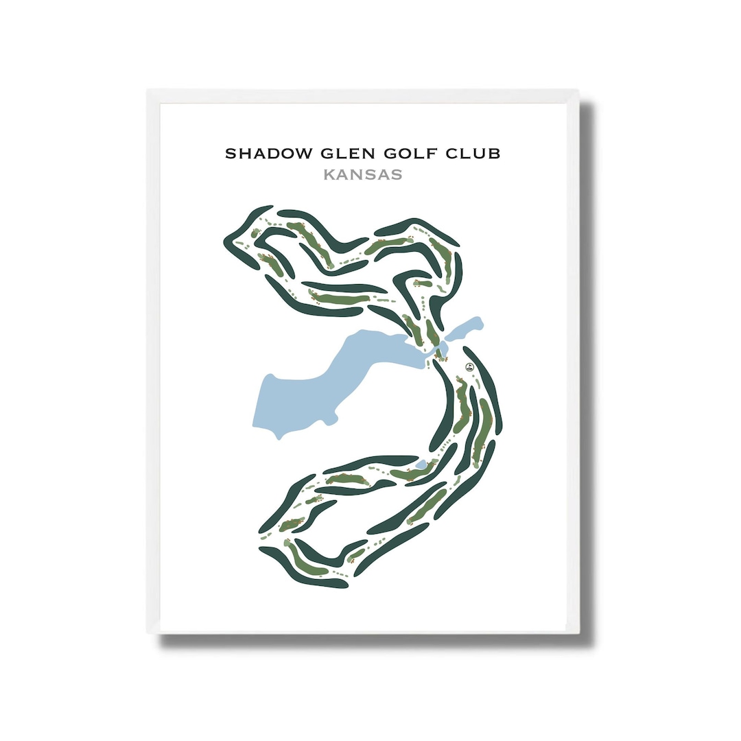 Shadow Glen Golf Club, KS Golf Course Map Wall Art, Golf Map Canvas ...