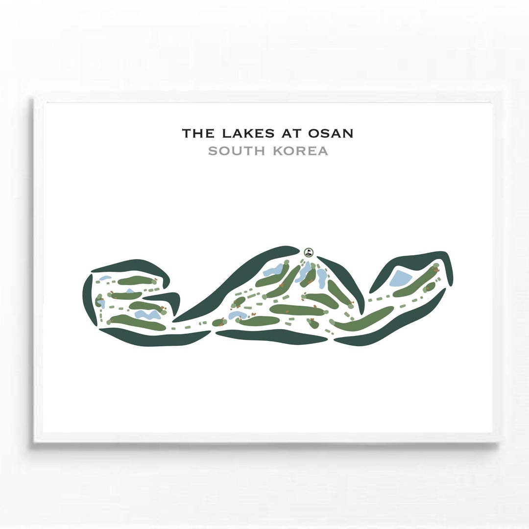 The Lakes at Osan, South Korea | Golf Course Map, Golf Map, Golfer Gift ...