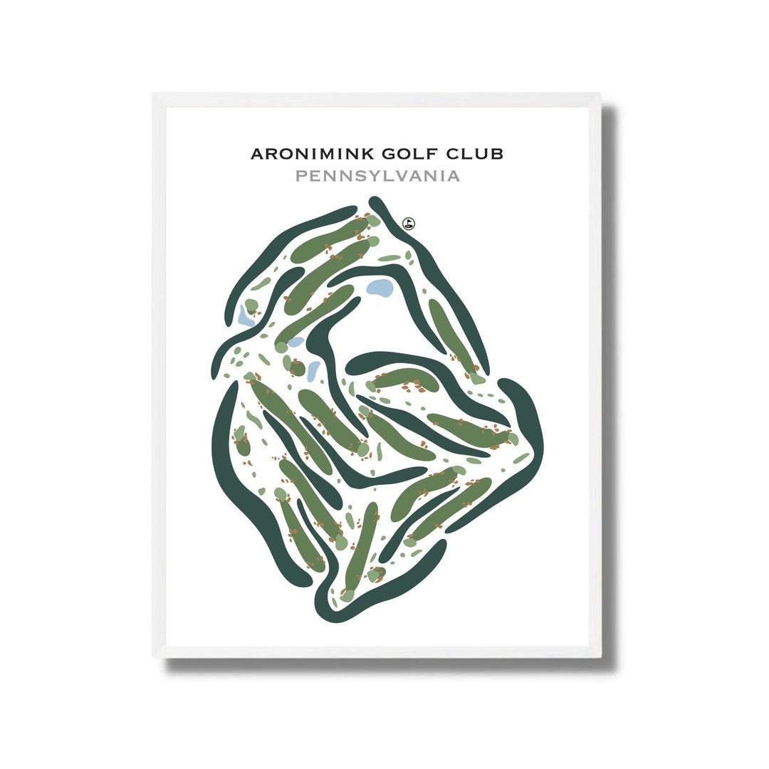 Golf Club Prints- Aronimink Pennsylvania Golf Course Map | Golf Course ...
