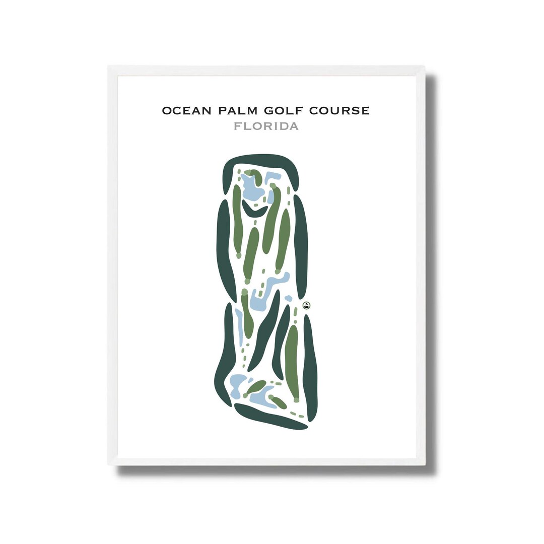 Ocean Palm Golf Course, Florida Golf Course Map Wall Art, Golf Map ...