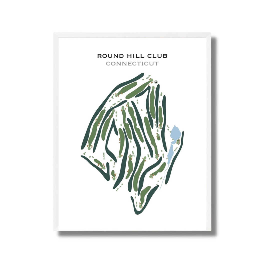 Round Hill Club, Connecticut | Golf Course Map, Golf Map, Golfer Gift ...