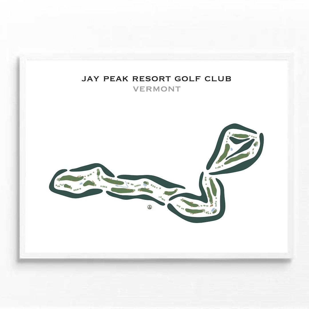 Jay Peak Resort Golf Club, VT | Golf Course Map, Decor, Golfer Gift for ...