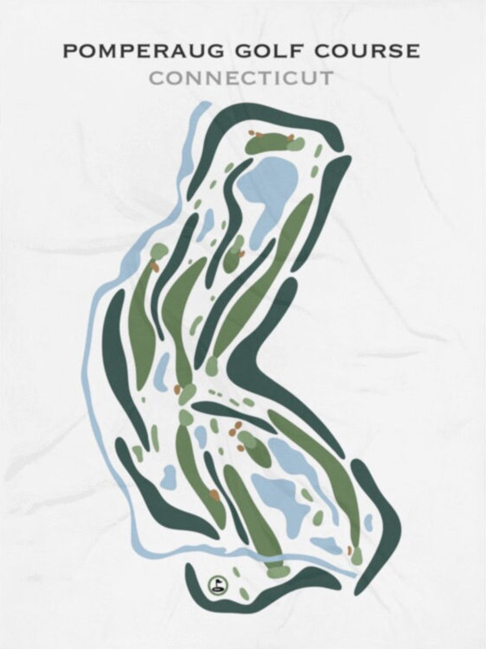 Pomperaug Golf Course, CT | Golf Course Map, Golf Map, Golfer Gift for ...