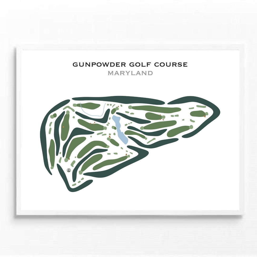 Gunpowder Golf Course, MD | Golf Course Map, Golf Map, Golfer Gift for ...