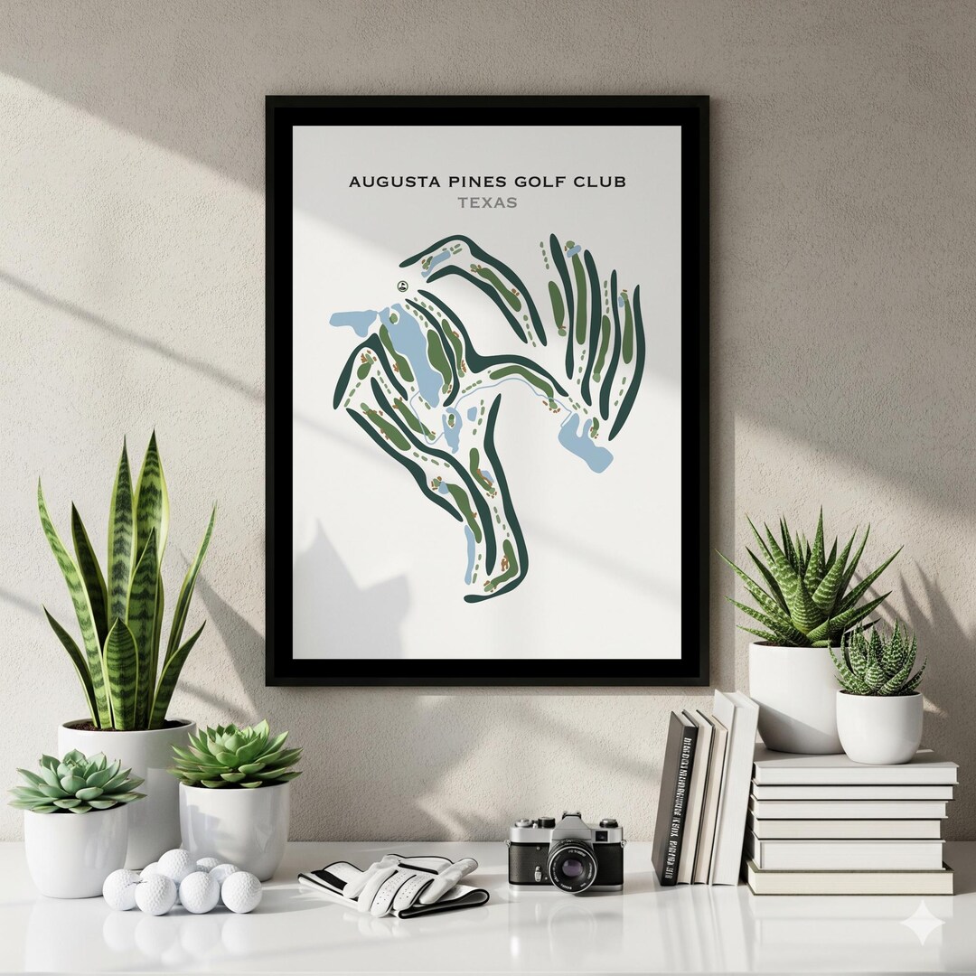 Augusta Pines Golf Club, TX | Golf Course Map, Golf Map, Golfer Gift ...