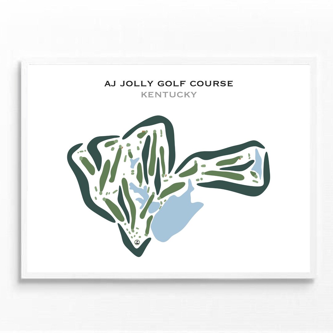 AJ Jolly Golf Course, KY | Golf Course Map, Golf Map, Golfer Gift for ...