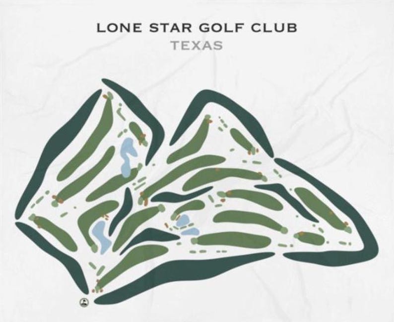 Lone Star Golf Club, TX | Golf Course Map, Golf Map, Golfer Gift for ...