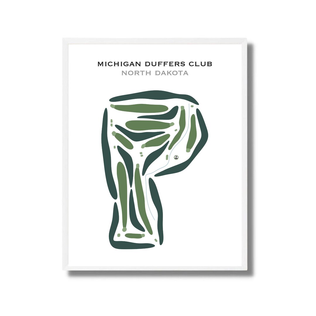 Michigan Duffers Club, ND | Golf Course Map, Golf Map, Golfer Gift for ...