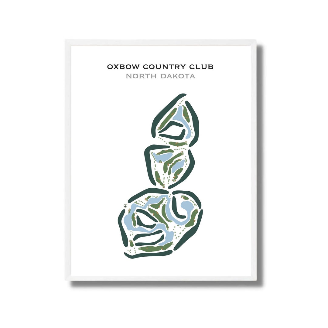 Oxbow Country Club, ND | Golf Course Map, Golf Map, Golfer Gift for Him ...