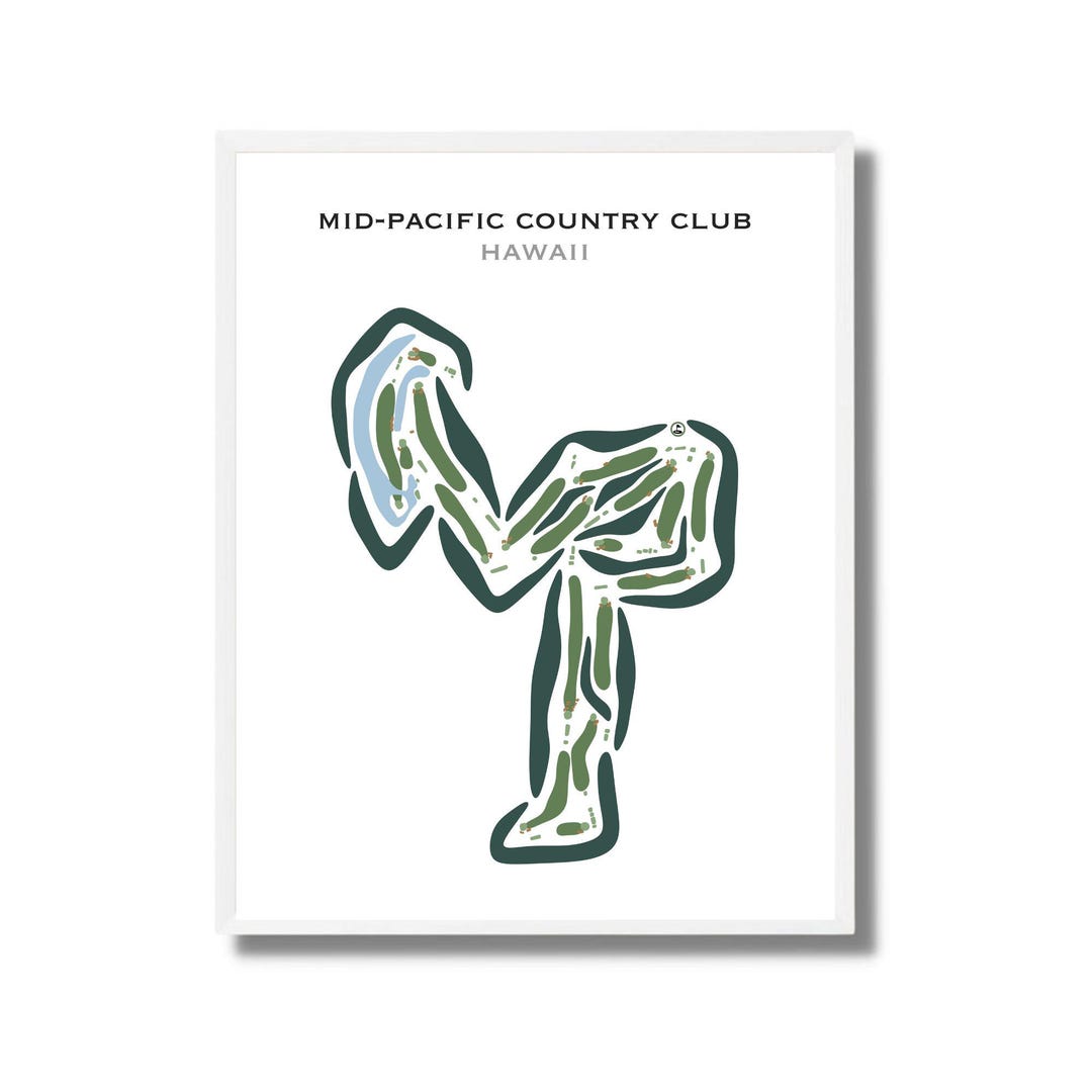 Mid-pacific Country Club, HI | Golf Course Map, Golf Map, Golfer Gift ...