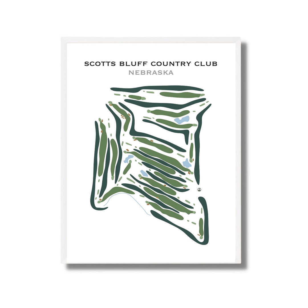 Scotts Bluff Country Club, NE | Golf Course Map, Golf Map, Golfer Gift ...