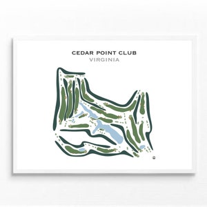 Cedar Point Club, Virginia | Golf Course Map, Golf Map, Golfer Gift for ...