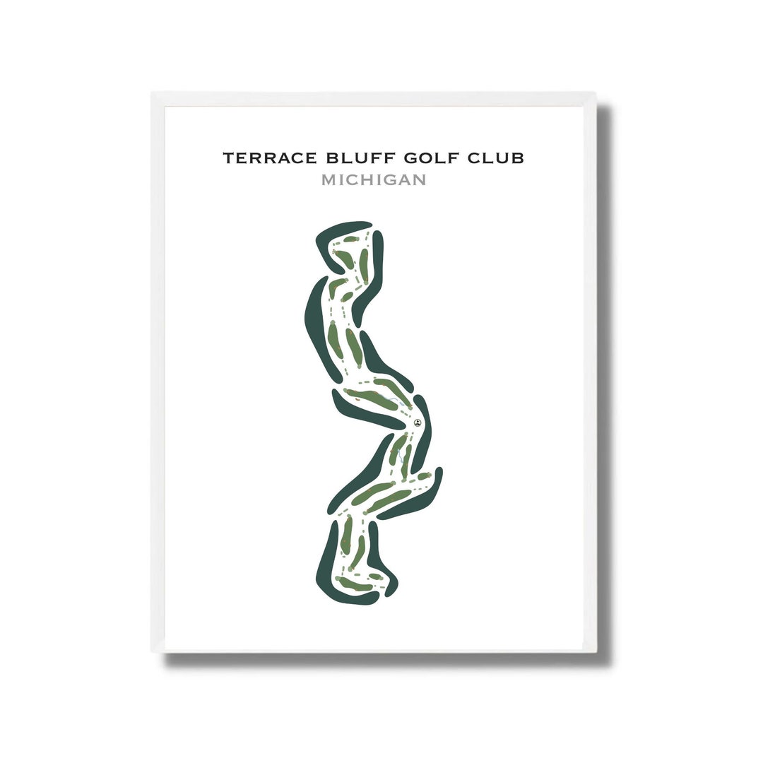 Terrace Bluff Golf Club, MI | Golf Course Map, Golf Map, Golfer Gift ...