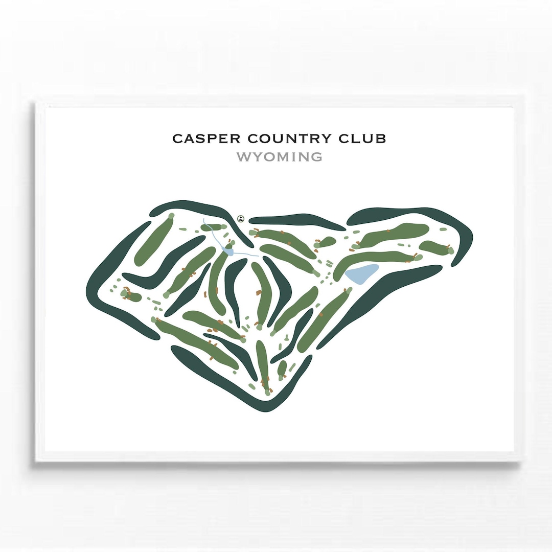 Casper Country Club, Wyoming | Golf Course Map, Golf Map, Golfer Gift ...