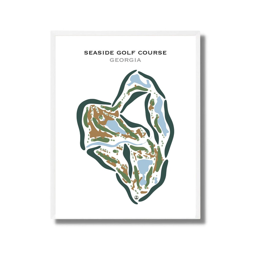 Seaside Golf Course, Georgia | Golf Course Map, Golf Map, Golfer Gift ...