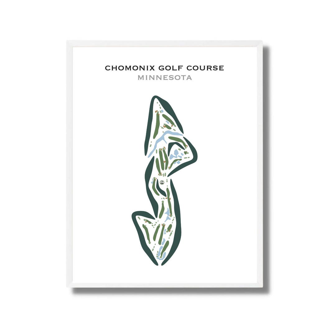 Chomonix Golf Course, MN | Golf Course Map, Golf Map, Golfer Gift for ...